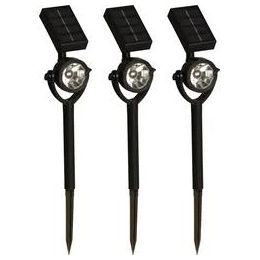 Gartenstrahler Luxform "Solar-Erdspie&szlig;leuchte - Zamora - 3 St&uuml;ck - LED", schwarz, 3 Stk., Leuchten, Gartenstrahler, Solarbetrieben