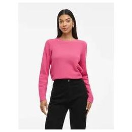 Rundhalspullover Vila "VIDALO O-NECK L/S KNIT TOP- NOOS", Damen, Gr. XS, sangria sunset, Feinstrick, Obermaterial: 100% Baumwolle, unifarben, regular fit normal, Rundhals, Rippb&uuml;ndchen, Pullover Rundhalspullover, Baumwolle, regular fit