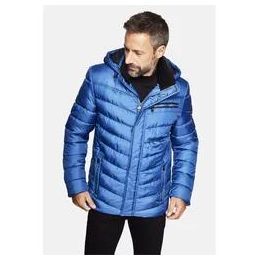 Steppjacke NEW CANADIAN, Herren, Gr. 54, blau (royalblau), 100% Polyester, unifarben, normal, ohne Ausschnitt, Jacken Steppjacke, mit Fleece-Einsatz am Innenkragen