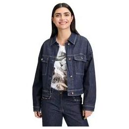 Jackenblazer Betty Barclay "Damen langarm", Damen, Gr. 42, blau (dunkelblau denim), Denim/Jeans, Obermaterial: 98% Baumwolle, 2% Elasthan, gerade normal, Blazer