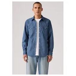 Levi's Jeanshemd LEVI'S "LE BARSTOW WESTERN STAND", Herren, Gr. S, N-Gr, bjorn geo stripe est, Web, Obermaterial: 100% Baumwolle, normal, Hemden Jeanshemd, mit Brusttaschen