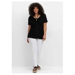 T-Shirt sheego BY JOE BROWNS "T-Shirt", Damen, Gr. 56/58, schwarz, 95% Viskose, 5% Elasthan, unifarben, Rundhals, Shirts T-Shirt