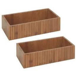Aufbewahrungsbox Wenko "Modell Mera", braun (dunkelbraun), B:30cm H:8cm T:15cm, Bambus, Kunststoff, MDF, Aufbewahrungsboxen, Aufbewahrungsbox, Organizer aus ger&auml;uchertem Bambus f&uuml;r die K&uuml;che, Landhaus-Stil