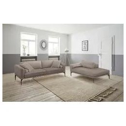 Polstergarnitur Egoitaliano "Masu, Design trifft sensationellen Sitzkomfort", beige (safari), H:95cm T:97cm, Sitzm&ouml;bel-Sets, Set besteht aus 2,5-Sitzer, freistehende Ottomane und 3 Rollkissen