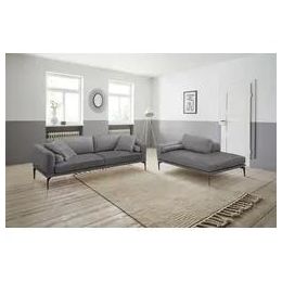 Polstergarnitur Egoitaliano "Masu, Design trifft sensationellen Sitzkomfort", grau (zinn), H:95cm T:97cm, Sitzm&ouml;bel-Sets, Set besteht aus 2,5-Sitzer, freistehende Ottomane und 3 Rollkissen