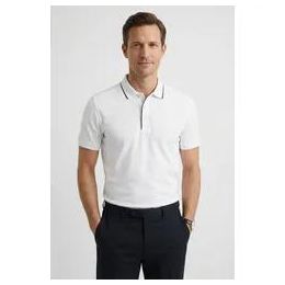 Poloshirt OLYMP "OLYMP Wirk Casual - Polo", Herren, Gr. S, wei&szlig;, Jersey, Obermaterial: 51% Baumwolle, 49% Polyester, regular fit, Shirts