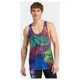 Tanktop Adidas PERFORMANCE "Adidas X JEREMY SCOTT ALLOVER-PRINT", Herren, Gr. M, acid gelb, semi lucid fuchsia, active lila, Obermaterial: 81% Polyester, 19% Elasthan, Tops Tanktop, schmal geschnitten, aus Mesh-Material, mit Elasthan-Anteil