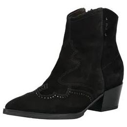 Bikerboots Nero Giardini "Nero Giardini Stiefelette Veloursleder", Damen, Gr. 40, schwarz, Veloursleder, Schuhe Bikerboots