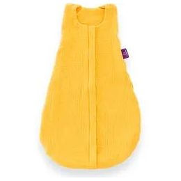 Tr&auml;umeland Babyschlafsack TR&Auml;UMELAND "Sommerschlafsack LIEBMICH Baumwollmusselin, in den Gr&ouml;&szlig;en 60-110", Baby, Gr. L: 90cm, gelb (senfgelb), Bezug: 100% Baumwolle, Schlafs&auml;cke