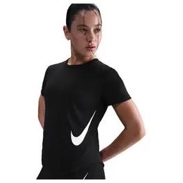 Lauftop Nike "W NK TEMPO SWSH HBR DF SS TOP", Damen, Gr. L, schwarz, wei&szlig;, Obermaterial: 100% Polyester, Tops, f&uuml;r Laufaktivit&auml;ten, aus Polyester, leichtes Material