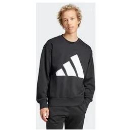 Sweatshirt Adidas SPORTSWEAR "ESSENTIALS BIG LOGO", Herren, Gr. S, schwarz-wei&szlig; (schwarz, wei&szlig;), Obermaterial: 55% Baumwolle, 36% Polyester, 9% Viskose, Rundhals, angesetztes B&uuml;ndchen, Sweatshirts Sweatshirt