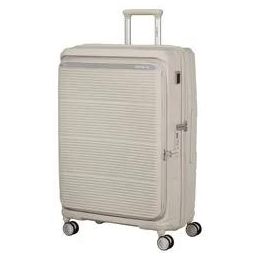 Hartschalen-Trolley Samsonite "PARALUX, verschiedene Gr&ouml;&szlig;en und Farben", Gr. B/H/T: 50cm x 75cm x 31cm 105 l, stone grau, Polypropylen, Koffer, mit arretierbarem und versenkbarem Druckknopf-Trolleysystem