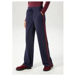 Schlupfhose Aniston CASUAL, Damen, Gr. 38, N-Gr, bunt (marine, bordeaux), Jersey, Obermaterial: 95% Polyester, 5% Elasthan, unifarben mit Farbeinsatz, figurumspielend lang, Hosen Schlupfhose, mit trendigem Tape entlang der Seitenn&auml;hte