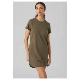 V&eacute;ro Moda Jerseykleid VERO MODA "VMSASHAMILLA SS SWEAT DRESS NOOS", Damen, Gr. S, N-Gr, kalamata, Jersey, Obermaterial: 82% Polyester, 18% Baumwolle, unifarben, normal, Rundhals, Kleider Jerseykleid, Sommerkleid