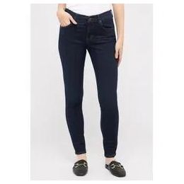 Slim-fit-Jeans Angels "SKINNY", Damen, Gr. 46, L&auml;nge 28, blau (schwarz indigo), Denim/Jeans, Obermaterial: 91% Baumwolle, 6% Polyester, 3% Elasthan, slim fit, Jeans Slim-fit-Jeans