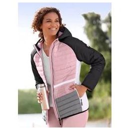 Steppjacke Casual Looks, Damen, Gr. 38, rosa (schwarz, hortensie), 100% Polyester, gemustert, mehrfarbig, Jacken Steppjacke