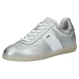 Sneaker Nero Giardini "Nero Giardini Sneaker Leder", Damen, Gr. 36, silber, Leder, Schuhe Sneaker