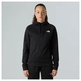 Fleecejacke The North Face "W REAXION 2.0 HOODED FULL ZIP JACKET", Damen, Gr. M, tnf schwarz heather, Obermaterial: 100% Polyester, normal, Jacken Fleecejacke, sportlicher Stil, mit Kapuze und Kordelzug, mit Eingrifftaschen