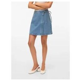 V&eacute;ro Moda Jeansrock VERO MODA "VMLIZA MR SHORT DENIM WRAP SKIRT GA NOOS", Damen, Gr. XL (42), blau (medium blau denim), Denim/Jeans, Obermaterial: 80% Baumwolle, 20% Polyester, unifarben, kurz, R&ouml;cke Jeansrock, Baumwollmischung