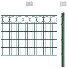 Doppelstabmattenzaun Arvotec "EXCLUSIVE 100 zum Einbetonieren "Ring" mit Zierleiste", gr&uuml;n (dunkelgr&uuml;n), H:100cm, Kunststoff, Stahl, Zaunelemente, Zaunh&ouml;he 100 cm, Zaunl&auml;nge 2 - 60 m