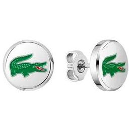 Paar Ohrstecker Lacoste "ARTHOR", edelstahlfarben, gr&uuml;n, Ohrringe, Damen, Edelstahl