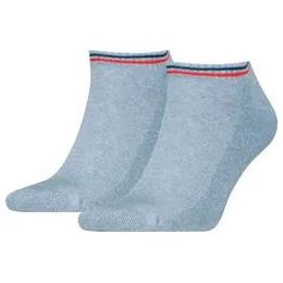 Sneakersocken Tommy Hilfiger "TH UNI TJ SNEAKER 2P ICONIC", Herren, Gr. 43-46, blau (light blau melange), Baumwollmischung, Socken Sneakersocken