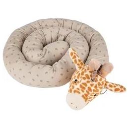 Nestchenschlange Sterntaler "Giraffe Kaya", grau (steingrau), Obermaterial: 100% Polyester. Obermaterial 2: 100% Baumwolle. Wattierung: 100% Polyester, Bettnestchen