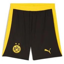 Trainingsshorts Puma "BVB SHORTS REPLICA W/ BLOCKING", Herren, Gr. L, N-Gr, Puma schwarz, faster gelb, Web, Obermaterial: 100% Polyester, regular fit kniefrei, Hosen, sportlicher Stil, f&uuml;r Fu&szlig;balltraining, mit DryCELL-Technologie