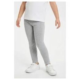 Leggings happy girls, M&auml;dchen, Gr. 140, N-Gr, grau (light grau), Strick, Obermaterial: 60% Polyester, 35% Baumwolle, 5% Elasthan, meliert, unifarben, eng kn&ouml;chellang, Hosen Leggings, w&auml;rmend und elastisch
