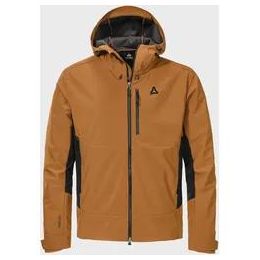 Sch&ouml;ffel Outdoorjacke SCH&Ouml;FFEL "Mountain Softshell Jk Style Milagle MNS", Herren, Gr. 54, braun (4745, braun), Oberstoff: Aussenseite: 92% Polyester, 8% Elasthan, Innenseite: 100% Polyester; (Membran: Thermoplastisches Polyurethan); Oberstoff Einsatz: 92% Polyester, 8% Elasthan, regular fit, Jacken Outdoorjacke