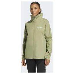 Regenjacke Adidas TERREX "W MT ESS 2L R J", Damen, Gr. M, tengrn, Obermaterial: 100% Polyester, normal, Jacken Regenjacke