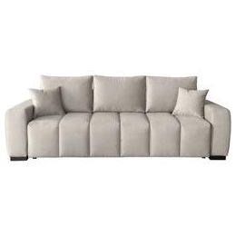 Schlafsofa Home Affaire "Bello, B: 239 cm, Liegefl. 142x194 cm", taupe, B:239cm, 100% Polyester, Sofas, Schlafsofa, Bettfunktion, Bettkasten & 2 Zierkissen, Federkern