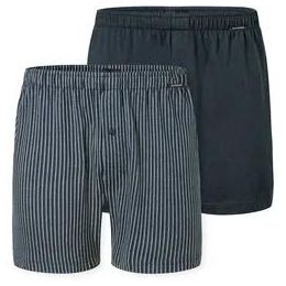 Weiter Boxer Schiesser "Boxershorts Multipacks", Damen, Gr. 9, 908, sortiert 2, Single Jersey, Obermaterial: 100% Baumwolle, gestreift, unifarben, weit, Unterhosen, ideal als Geschenk, mit Eingriff