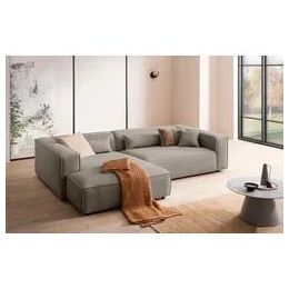 Ecksofa "PIARA XXL, Big-Sofa, Cord, Leinenoptik o. Strukturstoff, L-Form", greige, B:288cm H:66cm T:198cm, 100% Polyester, LeGer Home by Lena Gercke, Sofas, Ecksofa, wahlweise Ottomane rechts/links, Kedernaht, extra tiefe Sitzfl&auml;che