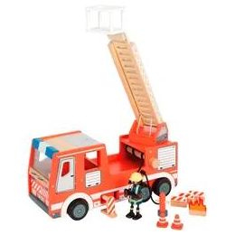 Spielzeug-Feuerwehr Small Foot "Feuerwehrauto f&uuml;r Biegepuppen", bunt, Spielzeugfahrzeuge, KinderB:17cm H:20cm T:42cm, Holz, B:17cm H:20cm T:42cm