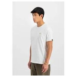 T-Shirt Alpha Industries "Basic T-Shirt SL TPU", Herren, Gr. XS, gold (wei&szlig;, gold), Obermaterial: 100% Baumwolle, Shirts T-Shirt