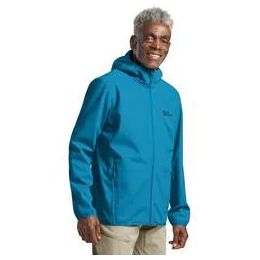 Softshelljacke Jack Wolfskin "BORNBERG HOODY M", Herren, Gr. XXL (58), blau (aurorablau), Obermaterial: 100% Polyester, Jacken Softshelljacke