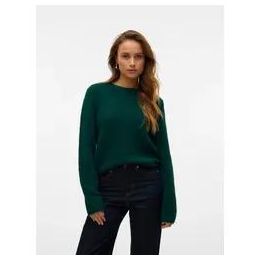 V&eacute;ro Moda Strickpullover VERO MODA "VMNOVAH LS O-NECK PULLOVER GA NOOS", Damen, Gr. S, gr&uuml;n (pine grove), Strick, Obermaterial: 70% Polyester, 21% Nylon, 8% Wolle, 1% Elasthan, unifarben, regular fit taillenbedeckt, Rundhals, Pullover Strickpullover
