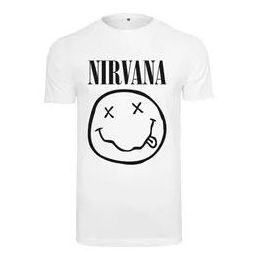 T-Shirt Merchcode "Merchcode Herren Nirvana Lithium Tee", Damen, Gr. S, wei&szlig;, 100% Baumwolle, unifarben, normal, Rundhals, Shirts T-Shirt