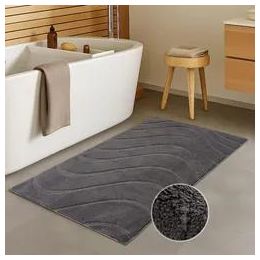 Badematte Carpet City "BAT400, Badteppich uni", dunkelgrau, H:11mm, Polyester, Badematten, Badematte, Teppich Badezimmer, Badvorleger, Anti-Rutsch, Waschbar, Duschmatte