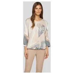 3/4-Arm-Shirt Rabe, Damen, Gr. 50, braun (macchiato), Web, Obermaterial: 50% Baumwolle, 50% Modal, bedruckt, regular fit taillenbedeckt, Rundhals, Shirts 3/4-Arm-Shirt, mit All-Over Print