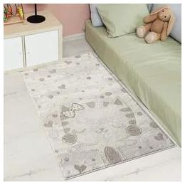 Kinderteppich Carpet City "MARA720", beige (creme), B:80cm H:11mm L:150cm, Obermaterial: 70% Polypropylen, 30% Polyester, Teppiche, Kinderteppich, Kinderzimmer, Kurzflor,robust,Tiere, Spielzimmer