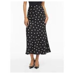 Maxirock Vila "VIELLETTE HW LONG SKIRT - NOOS", Damen, Gr. 34, schwarz aop:snow wei&szlig; dots, Web, Obermaterial: 100% Polyester, bedruckt, Basic schmal wadenlang, R&ouml;cke Maxirock, Kunstfaser