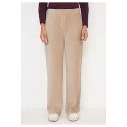 Cordhose Cecil, Damen, Gr. L, L&auml;nge 30, silbery beige, Cord, 65% Baumwolle, 33% Polyester, 2% Elasthan, unifarben, loose fit lang, Hosen Cordhose, High Waist