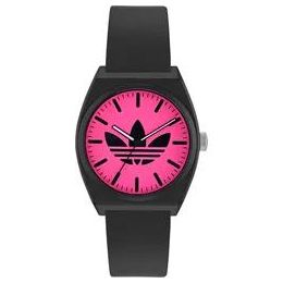 Quarzuhr Adidas ORIGINALS "PROJECT TWO", schwarz (schwarz, pink), Armbanduhren, Damen, Quarzuhr, Armbanduhr, Herrenuhr, Damenuhr, Resinarmband, Acrylglas