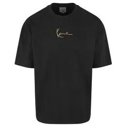 T-Shirt Karl Kani "Karl Kani Herren KM214-084-1 Small Signature Heavy Jersey Tee", Damen, Gr. M, schwarz, 100% Baumwolle, loose fit, Rundhals, Shirts T-Shirt