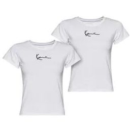 T-Shirt Karl Kani "Karl Kani Damen", Damen, Gr. L, wei&szlig;, 95% Baumwolle, 5% Elasthan, bedruckt, slim fit, Rundhals, Shirts T-Shirt