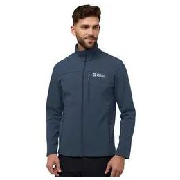 Softshelljacke Jack Wolfskin "WHIRLWIND MEN", Herren, Gr. XL (54/56), midnightsky, Oberstoff: 100% POLYESTER. Kontrastmaterial 1: 100% POLYESTER. Futter: 100% POLYESTER, Jacken Softshelljacke