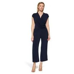 Overall Vera Mont "Damen in 7/8 L&auml;nge", Damen, Gr. 34, Normalgr&ouml;&szlig;en, blau (night sky), Obermaterial: 95% Polyester, 5% Elasthan, figurumspielend, V-Ausschnitt, Overalls Overall, Muster