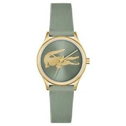 Quarzuhr Lacoste "CROCODELLE", gr&uuml;n, goldfarben, Armbanduhren, Damen, Quarzuhr, Armbanduhr, Damenuhr, Silikonarmband, analog